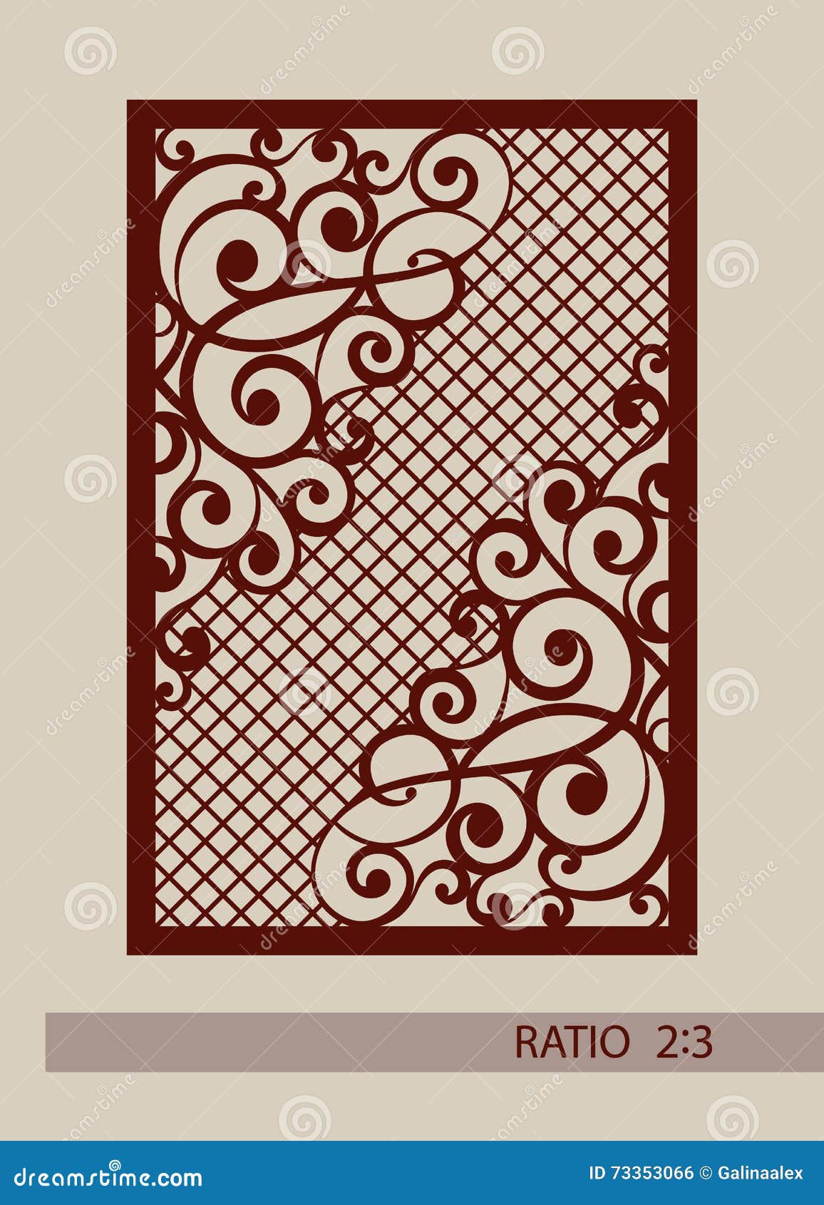 The Template Pattern For Laser Cutting Decorative Panel Vector ...