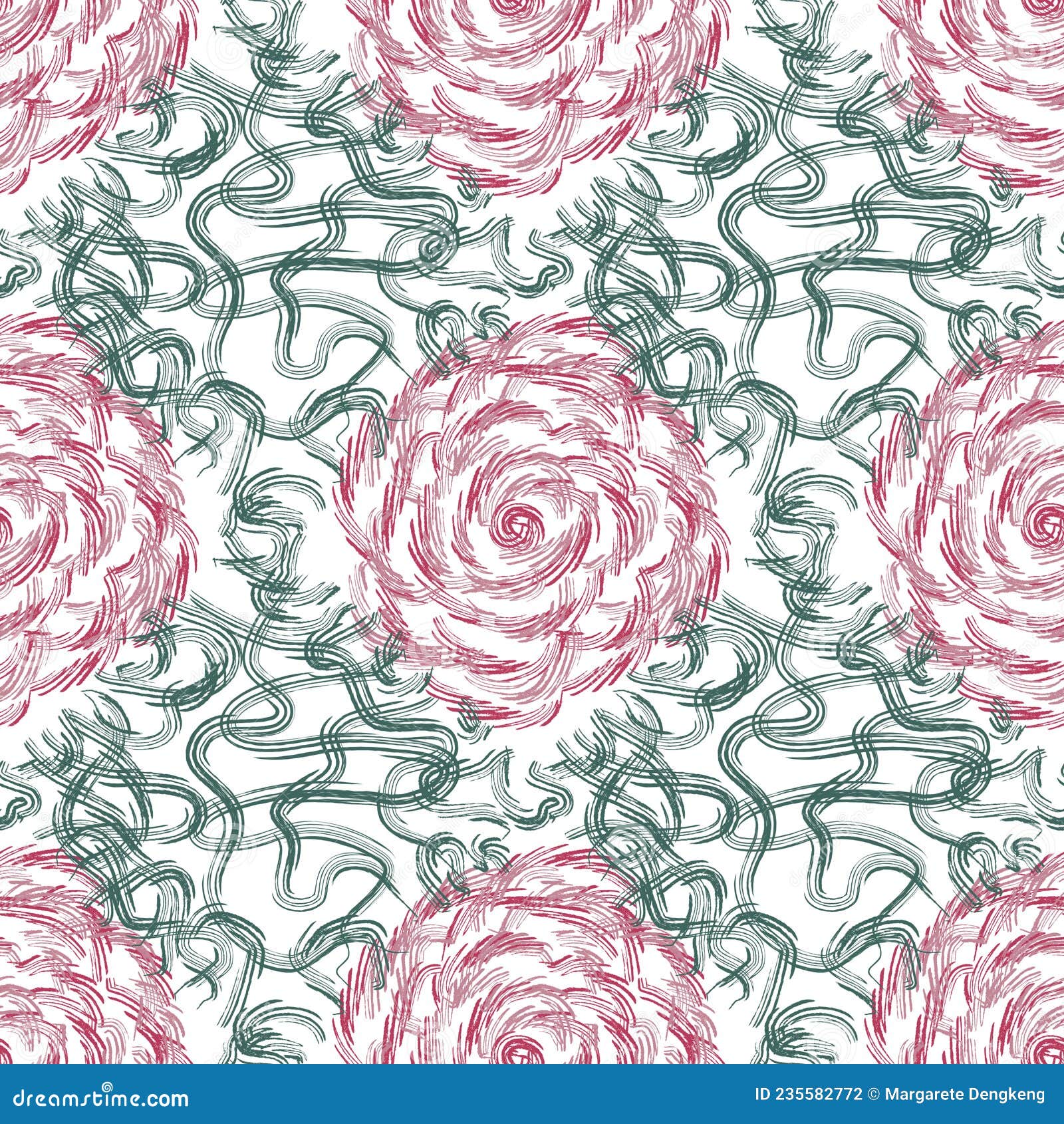 Seamless Pattern in Green, Red and White. Stock Vector - Illustration ...