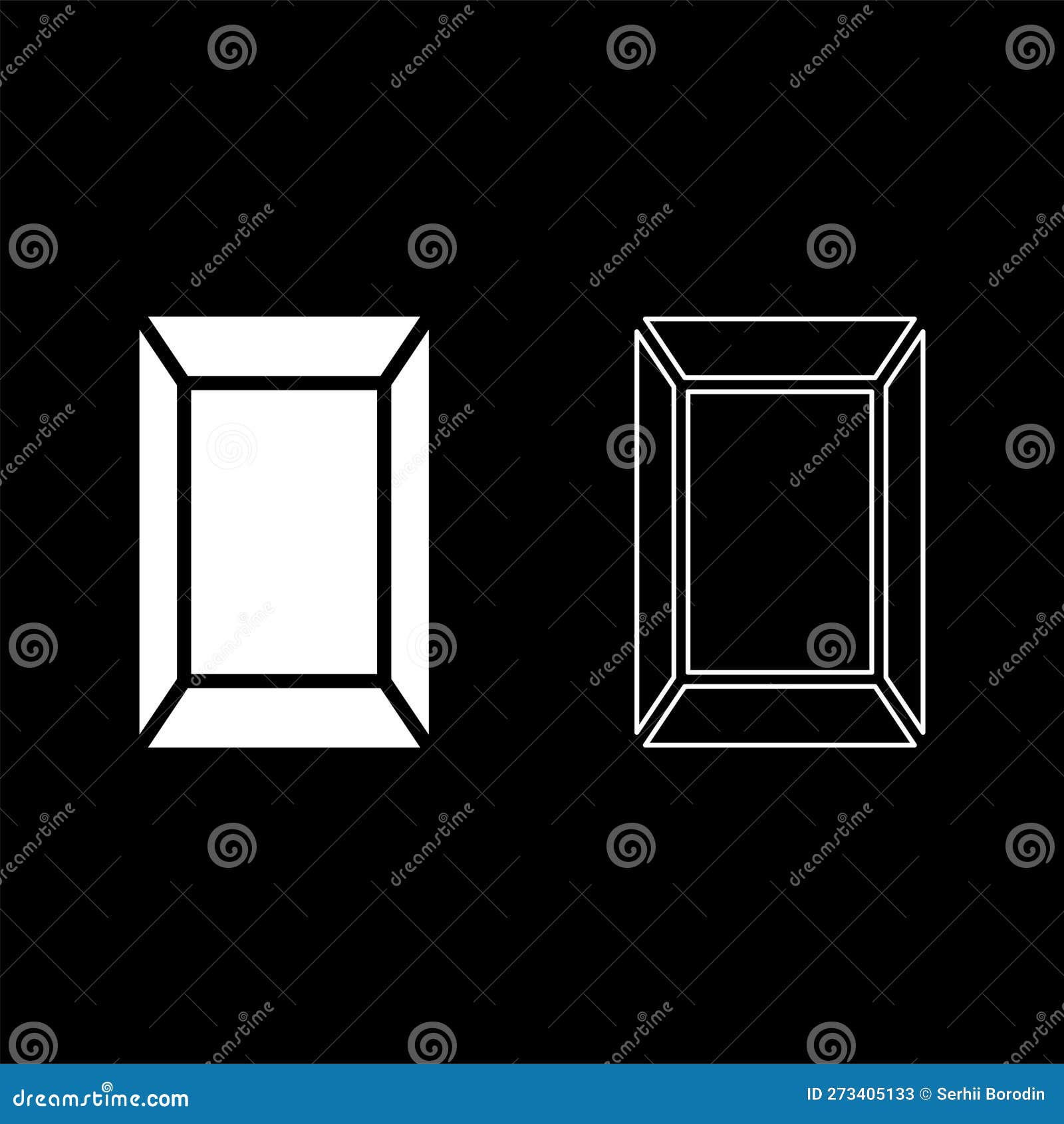 Template Picture Rectangular Set Icon White Color Vector Illustration ...