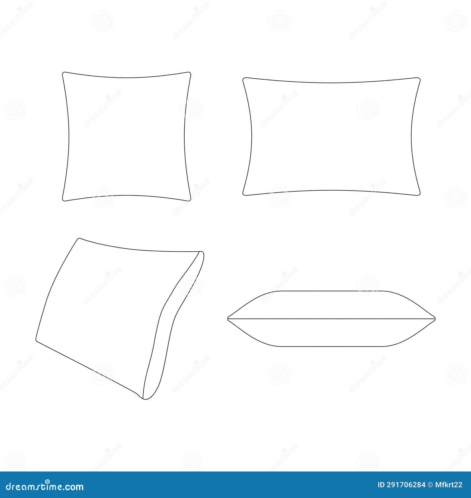 Template Of Pillow Front View For Branding. Vector Illustration ...