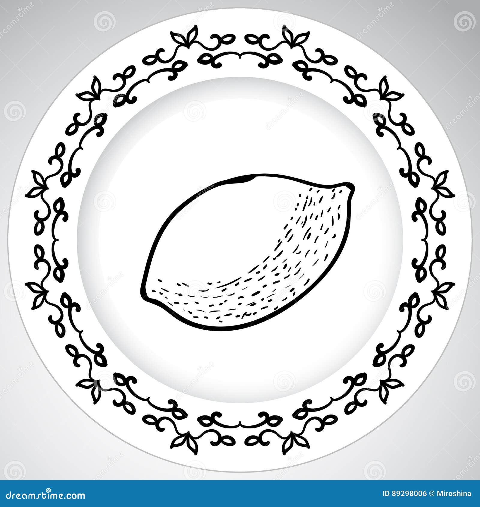 Template Plates Pattern with Fruit in a Graphic Style Stock Vector ...