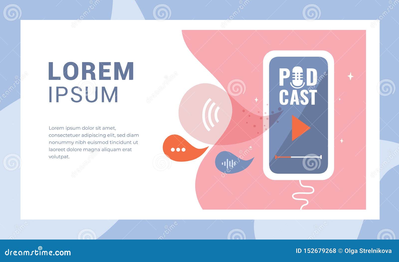 Template for Podcast Design. App with Microphone Icon Stock Vector ...