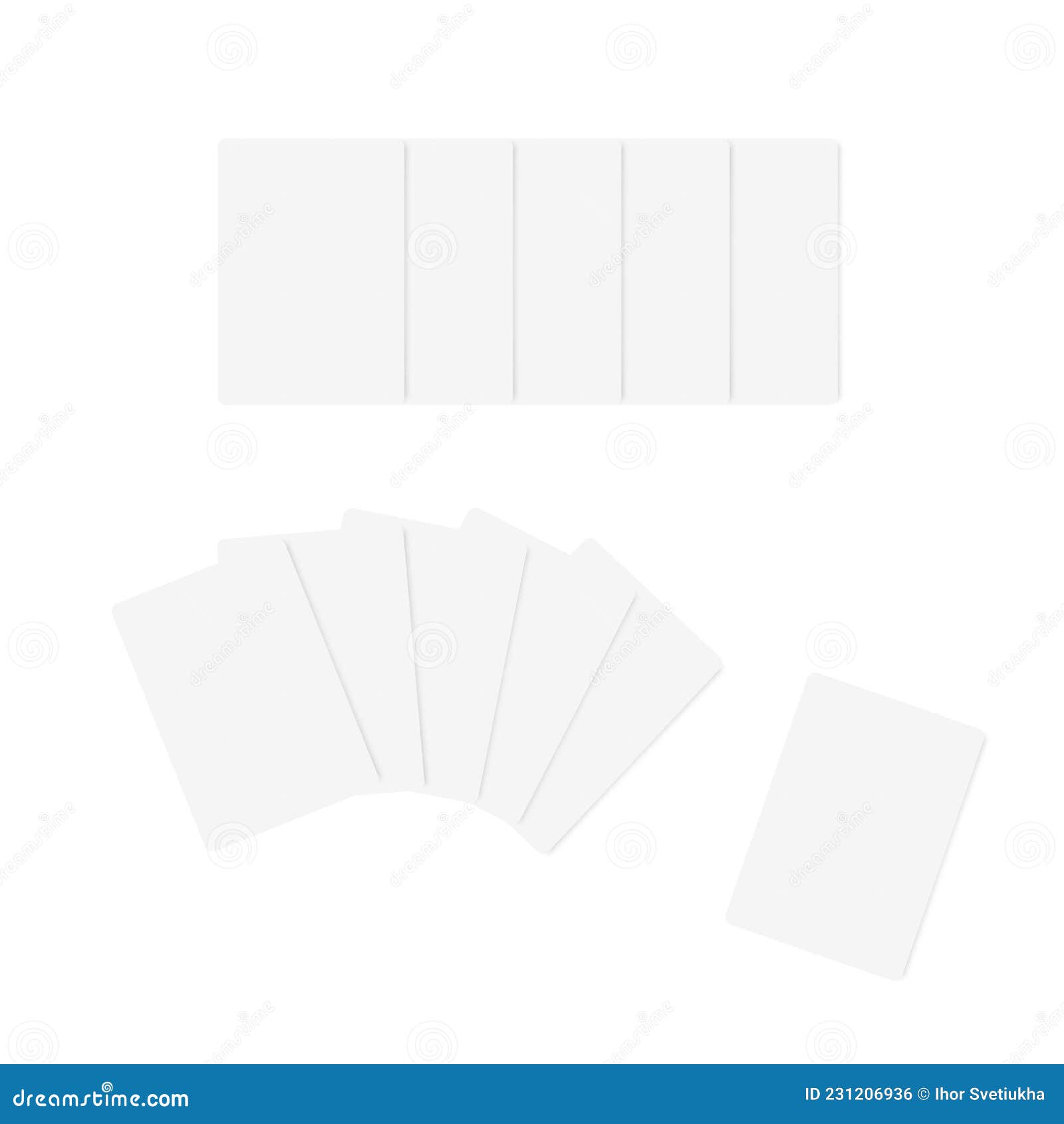 Template Poker Cards Isolated On White Background. Blank Playing Cards ...