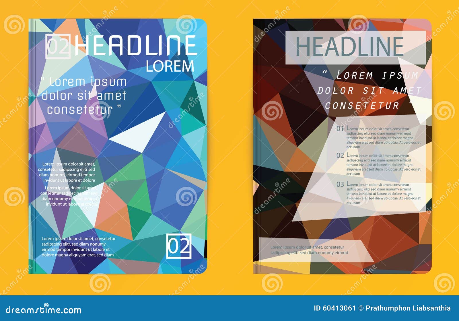 Template Polygon Abstract Design Magazine Brochure Flyer Booklet Stock ...