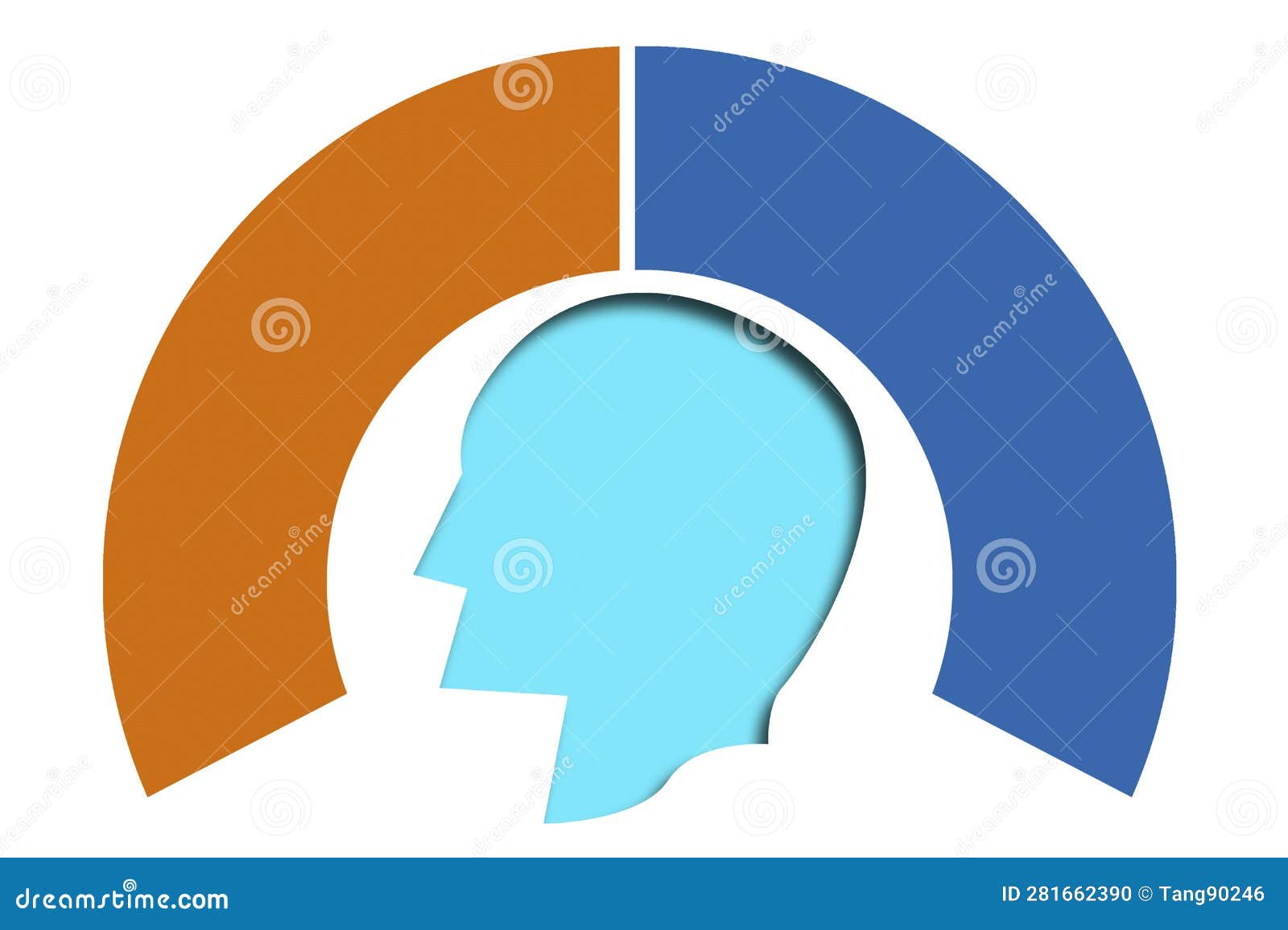 Template 2 Positions for Text Area with Human Head Stock Illustration ...