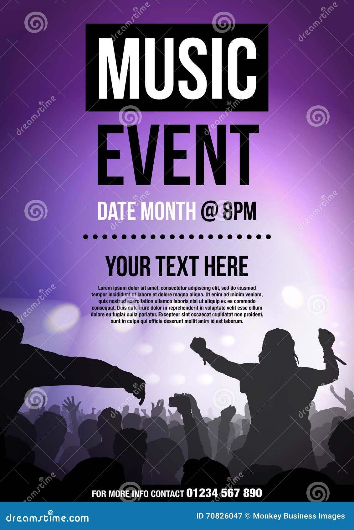 Template for Poster Advertising Music Event Stock Illustration ...