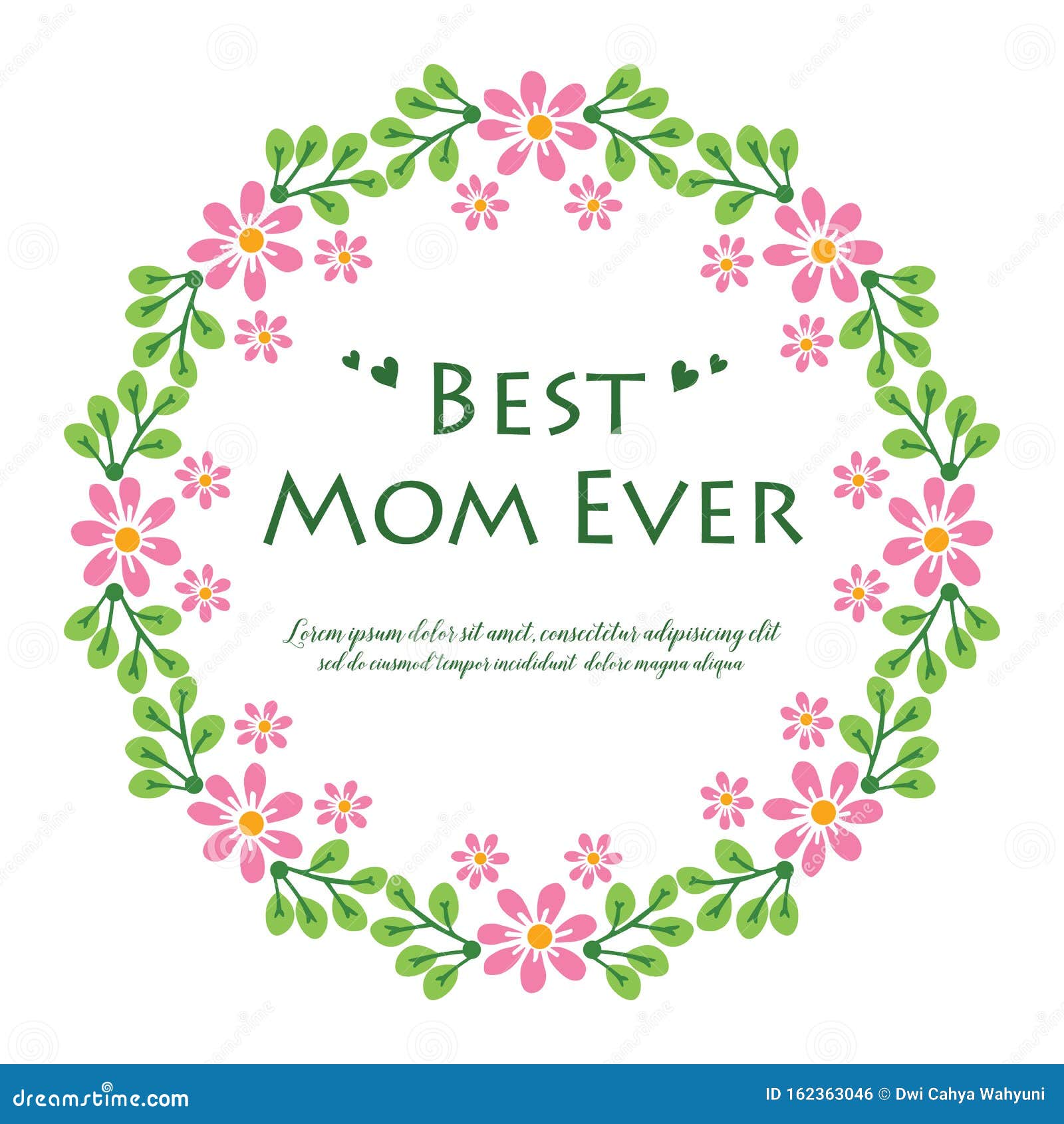 Template for Poster of Best Mom Ever, with Elegant Abstract Pink Flower ...