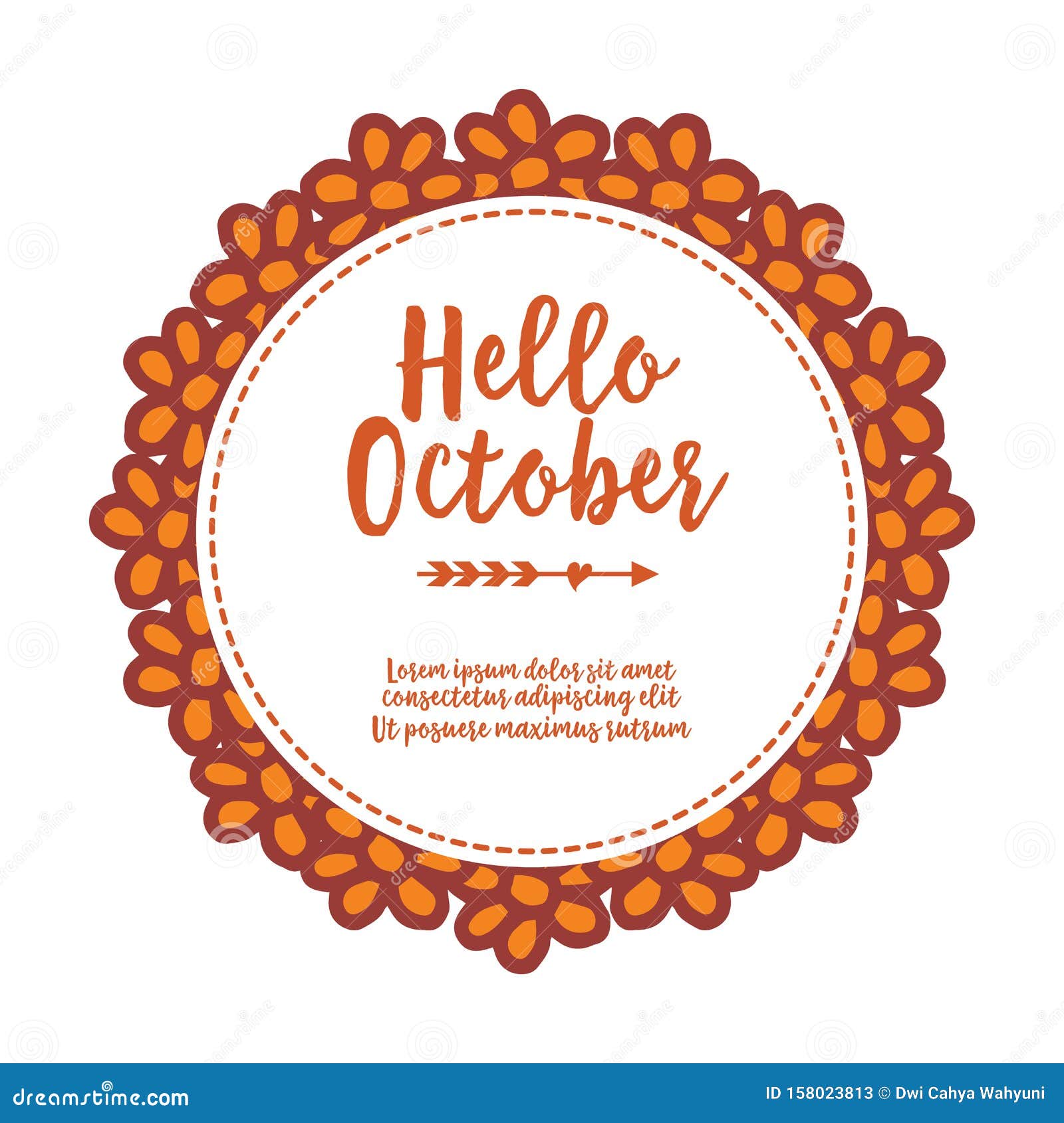 Template Poster Text of Hello October, Wallpaper Beautiful Leaf Flower ...