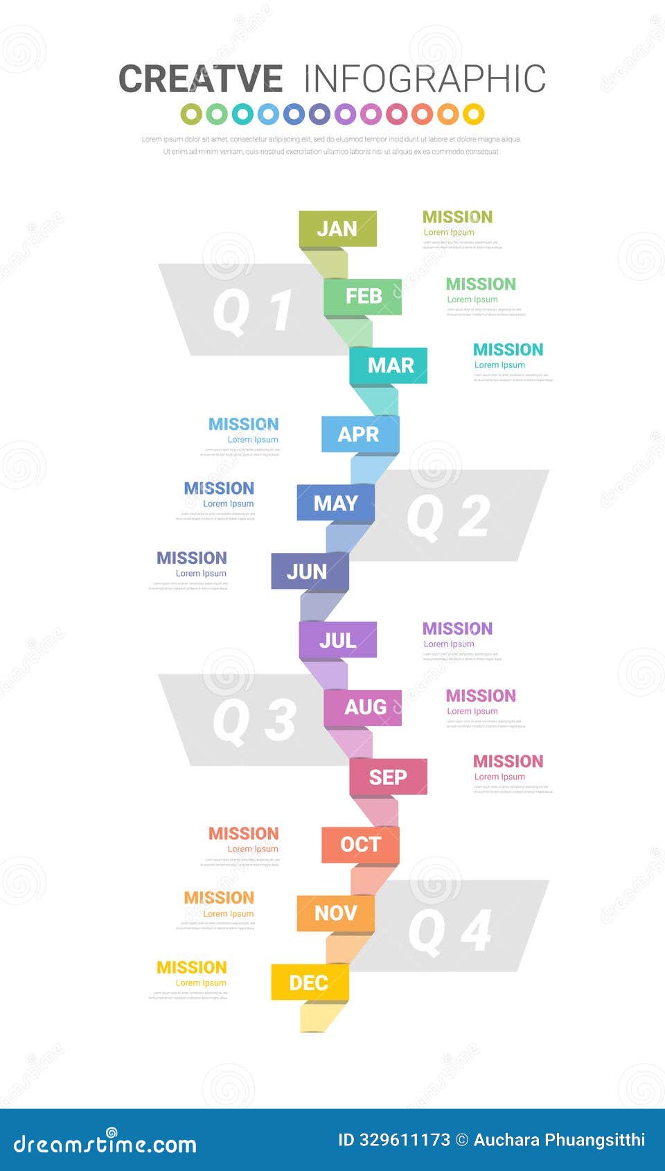Template Presentation 4 Quarter, Calendar Presentation 12 Months ...
