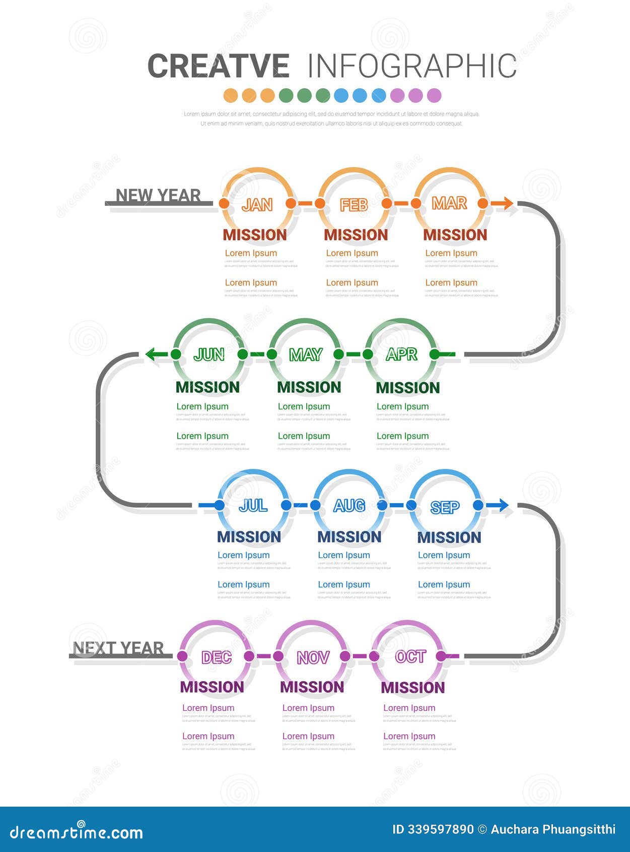 Template Presentation 4 Quarter, Calendar Presentation 12 Months ...