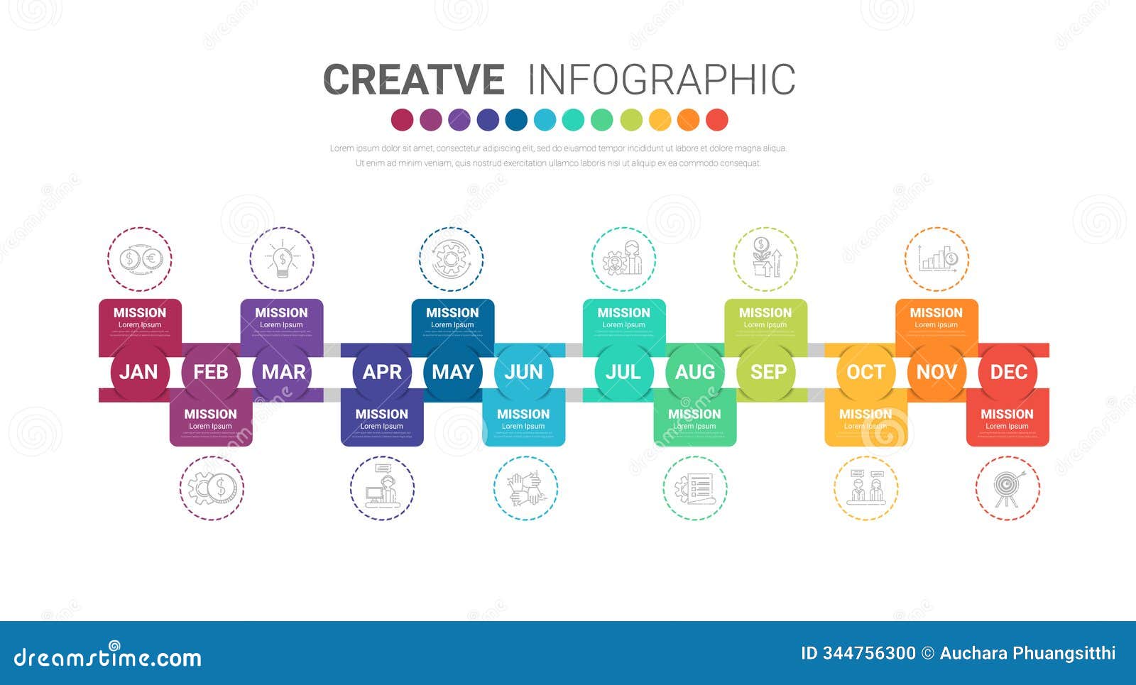 Template Presentation 4 Quarter, Calendar Presentation 12 Months ...