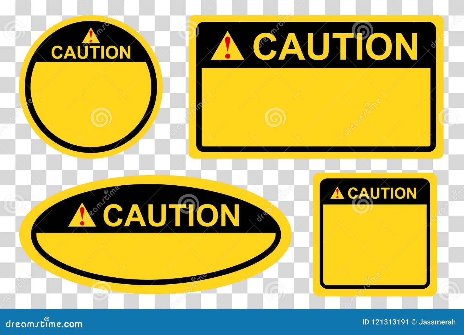 Set Of Blank Caution, Warning Signboard. Illustration Vector ...