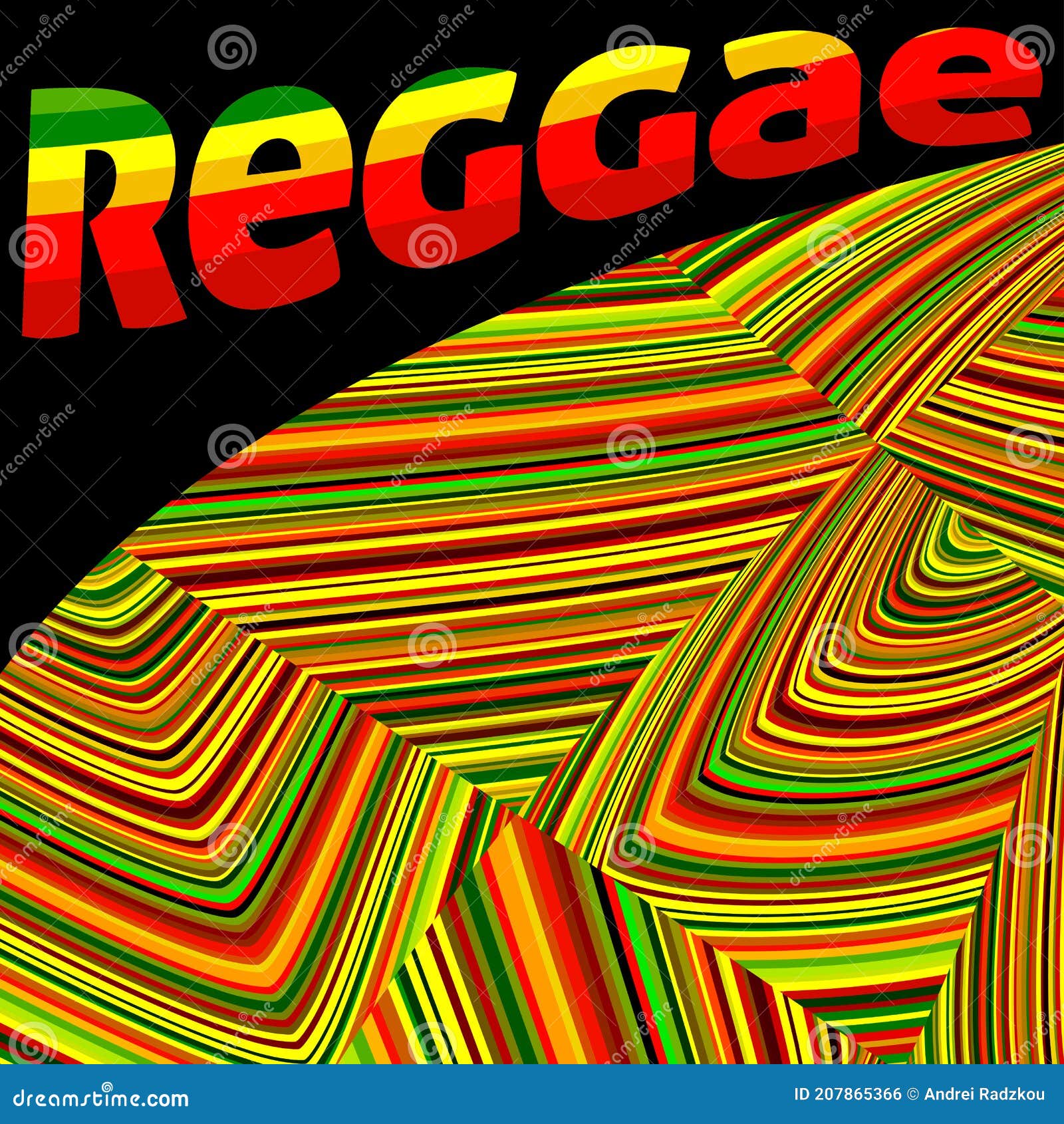 Template of Reggae Style. Vector Graphic Background Stock Vector ...