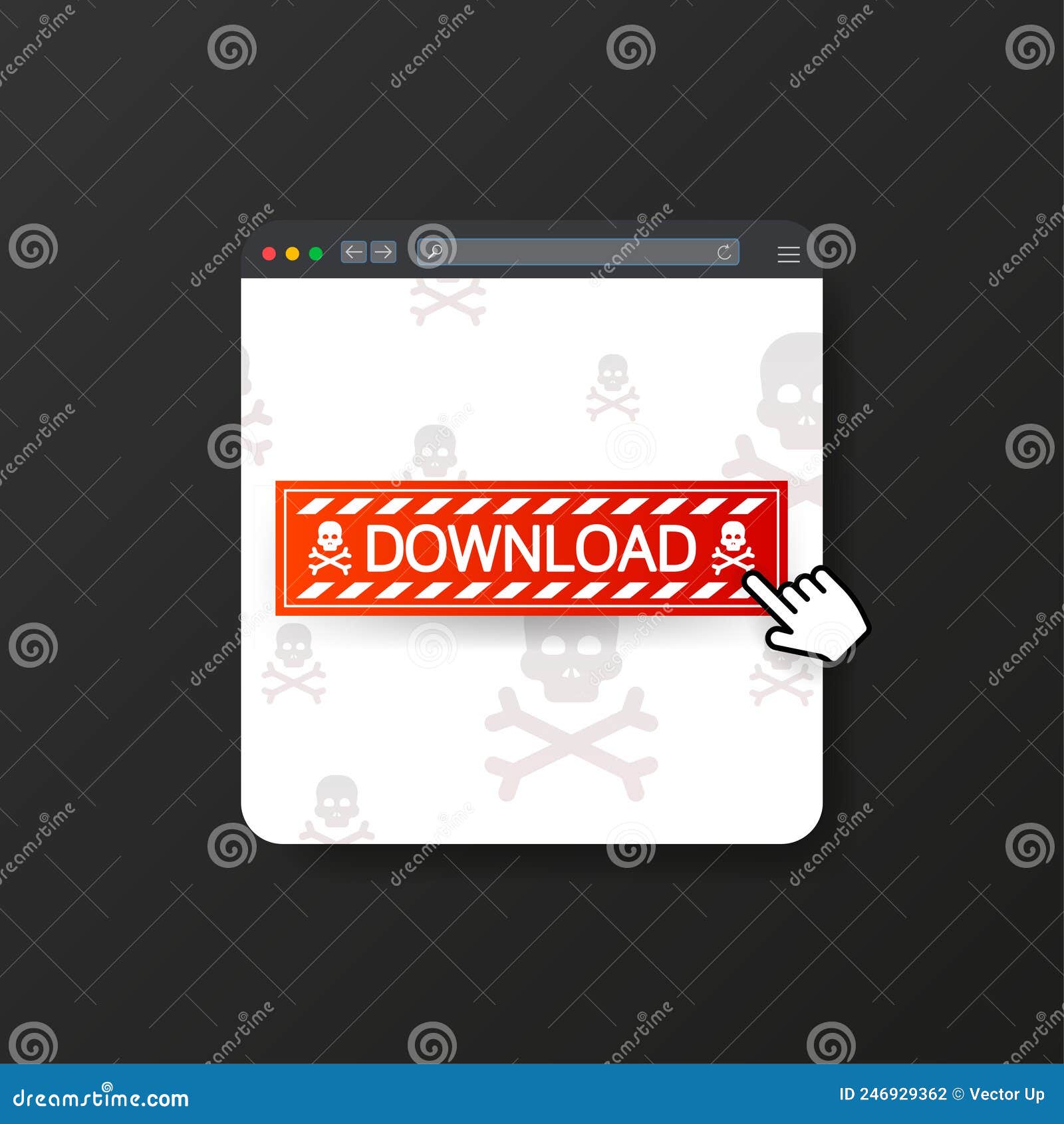 Template for Report Design. Flat Icon with Red Download Virus Stock ...