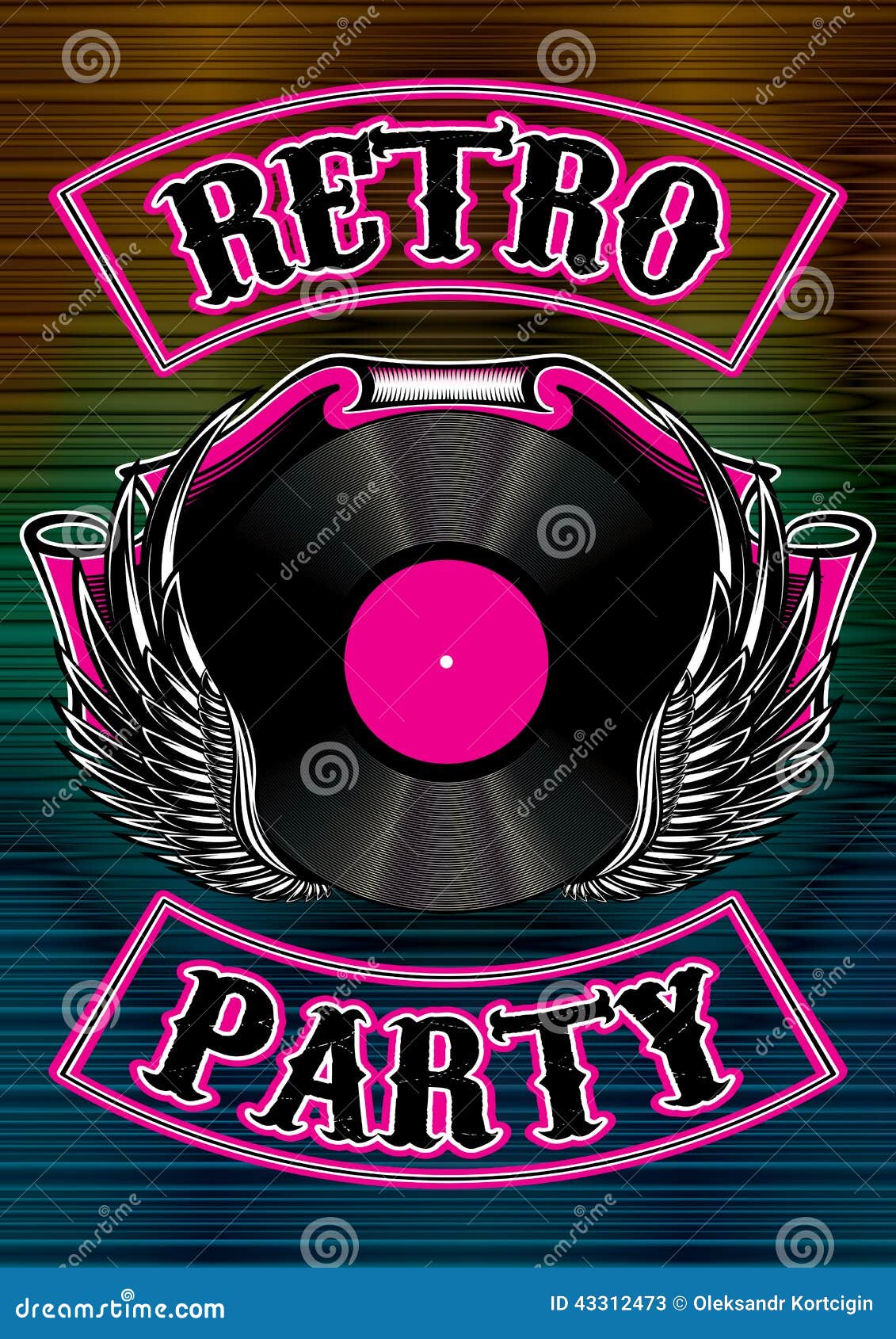 Template for a Retro Party, Concert, Events Stock Vector - Illustration ...