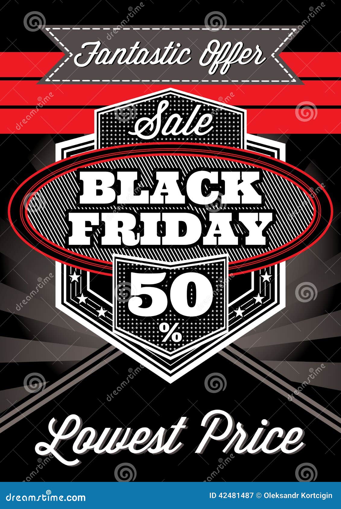 Template Retro Poster for Black Friday Stock Vector - Illustration of ...