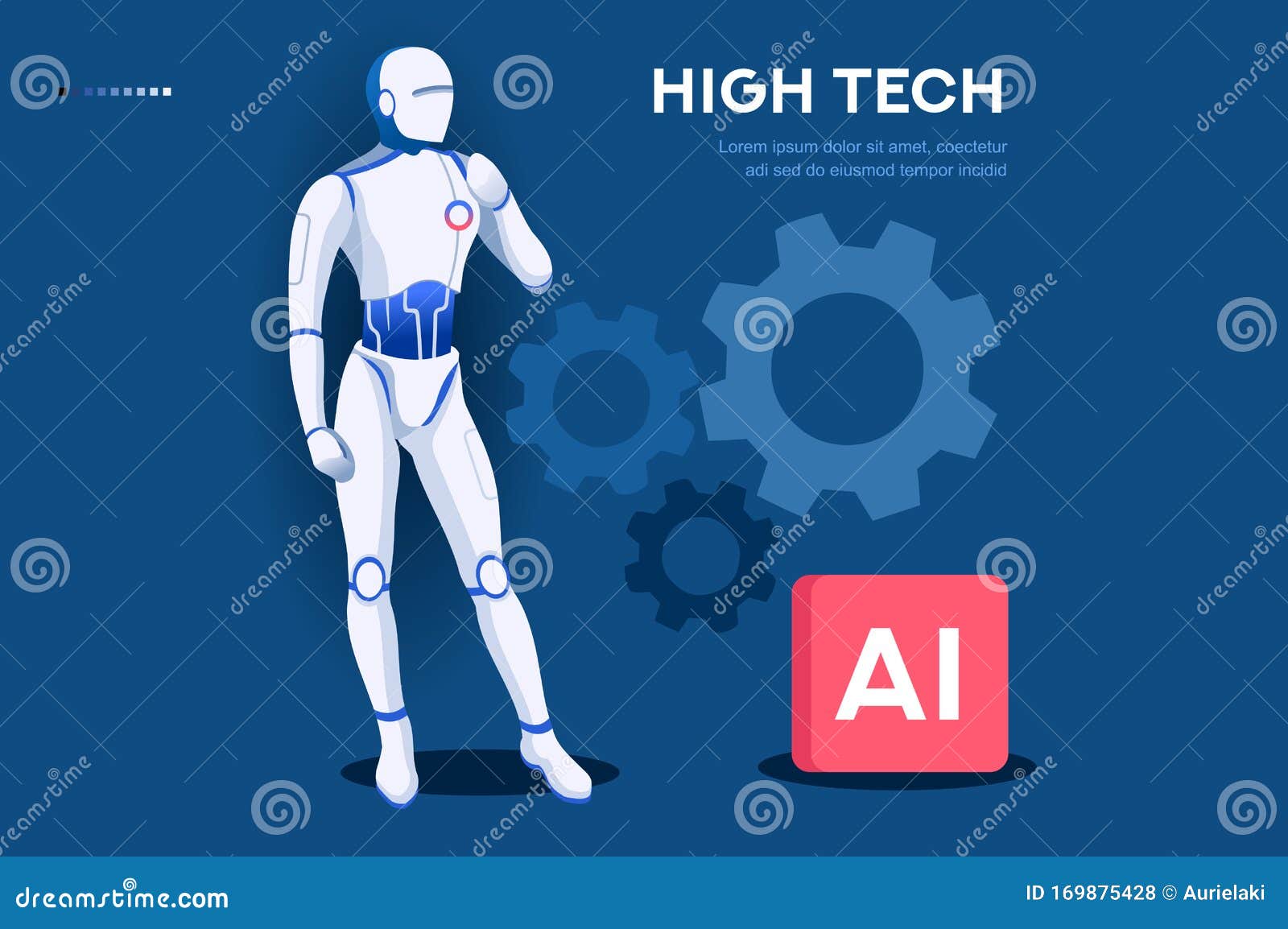 Robotics Artificial Intelligence Website Banner Template Stock Vector ...