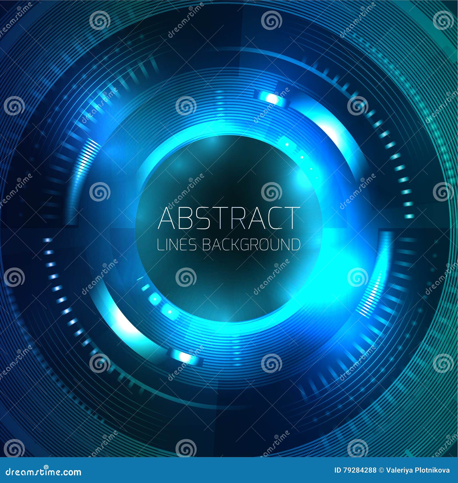 Template with Round Abstract Technology Background Stock Vector ...