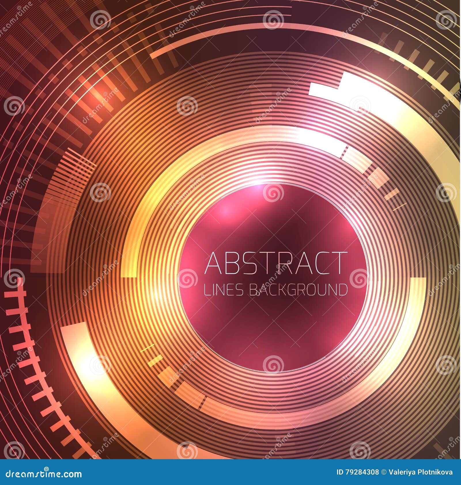 Template with Round Abstract Technology Background Stock Vector ...