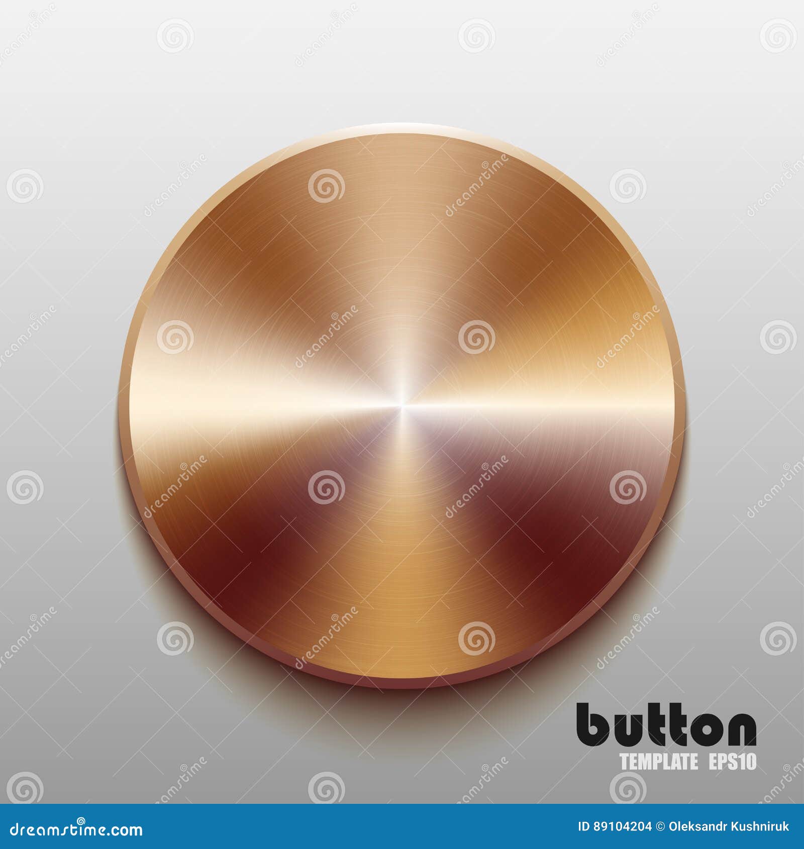 Template of Round Button with Bronze Metal Texture Stock Vector ...
