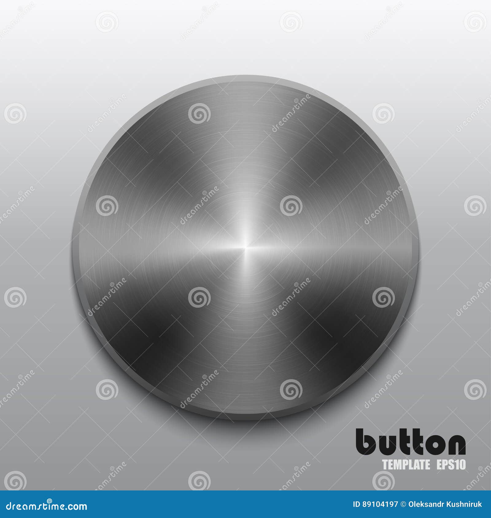 Template of Round Button with Dark Steel Texture Stock Vector ...