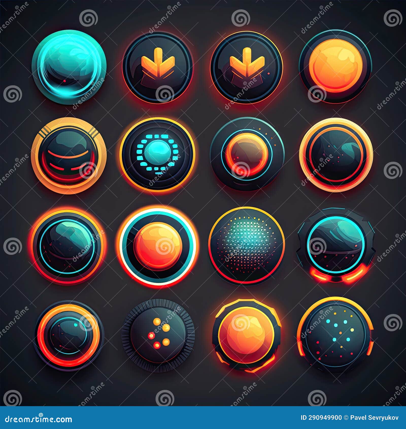 Template Round Game Button Ai Generated Stock Illustration ...