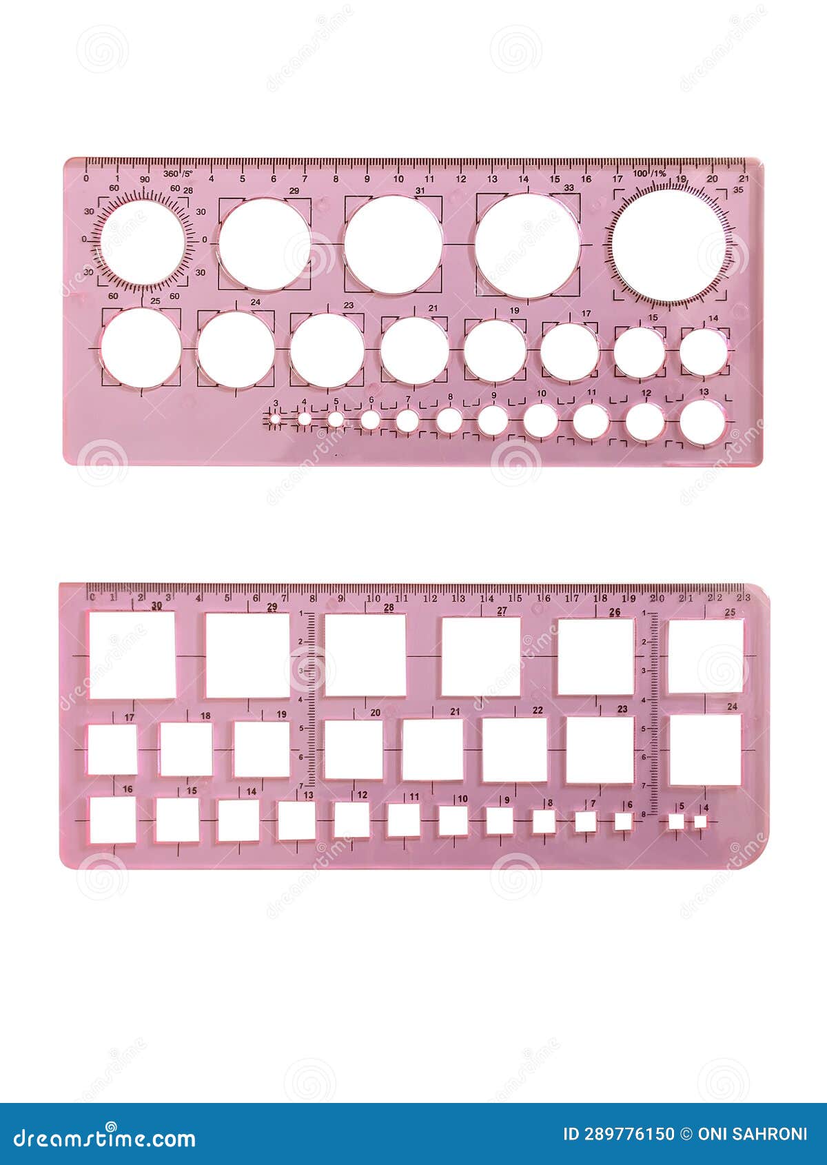 Template Ruler for Square Shapes and Circle Shapes Stock Photo - Image ...