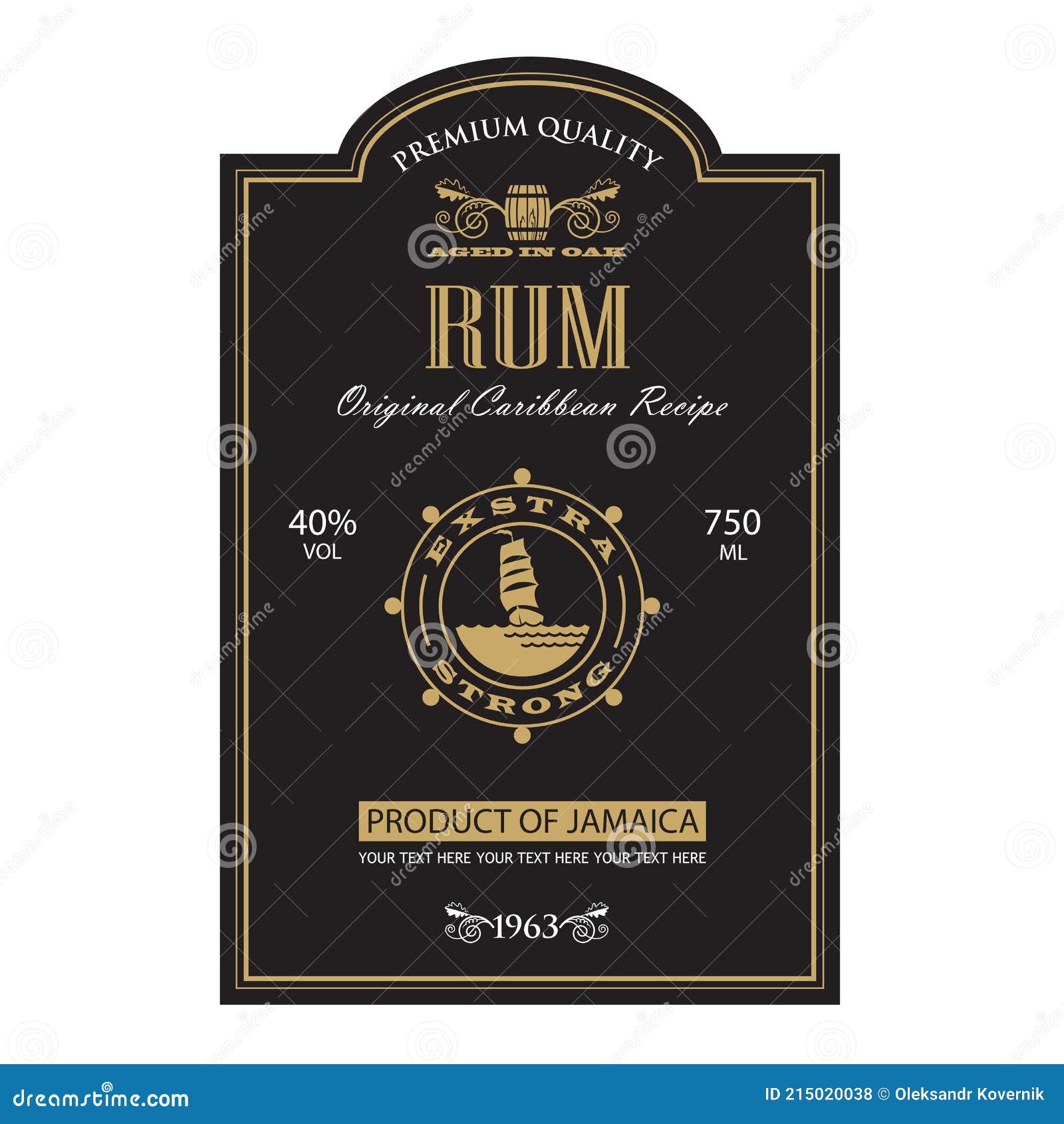Template rum label stock vector. Illustration of icon - 215020038