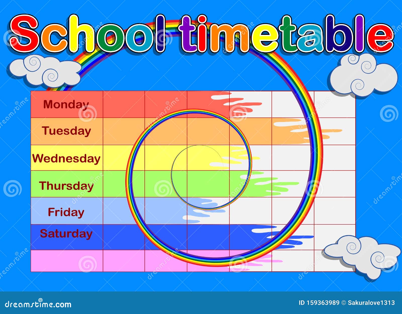 Template School Timetable for Students Stock Illustration ...