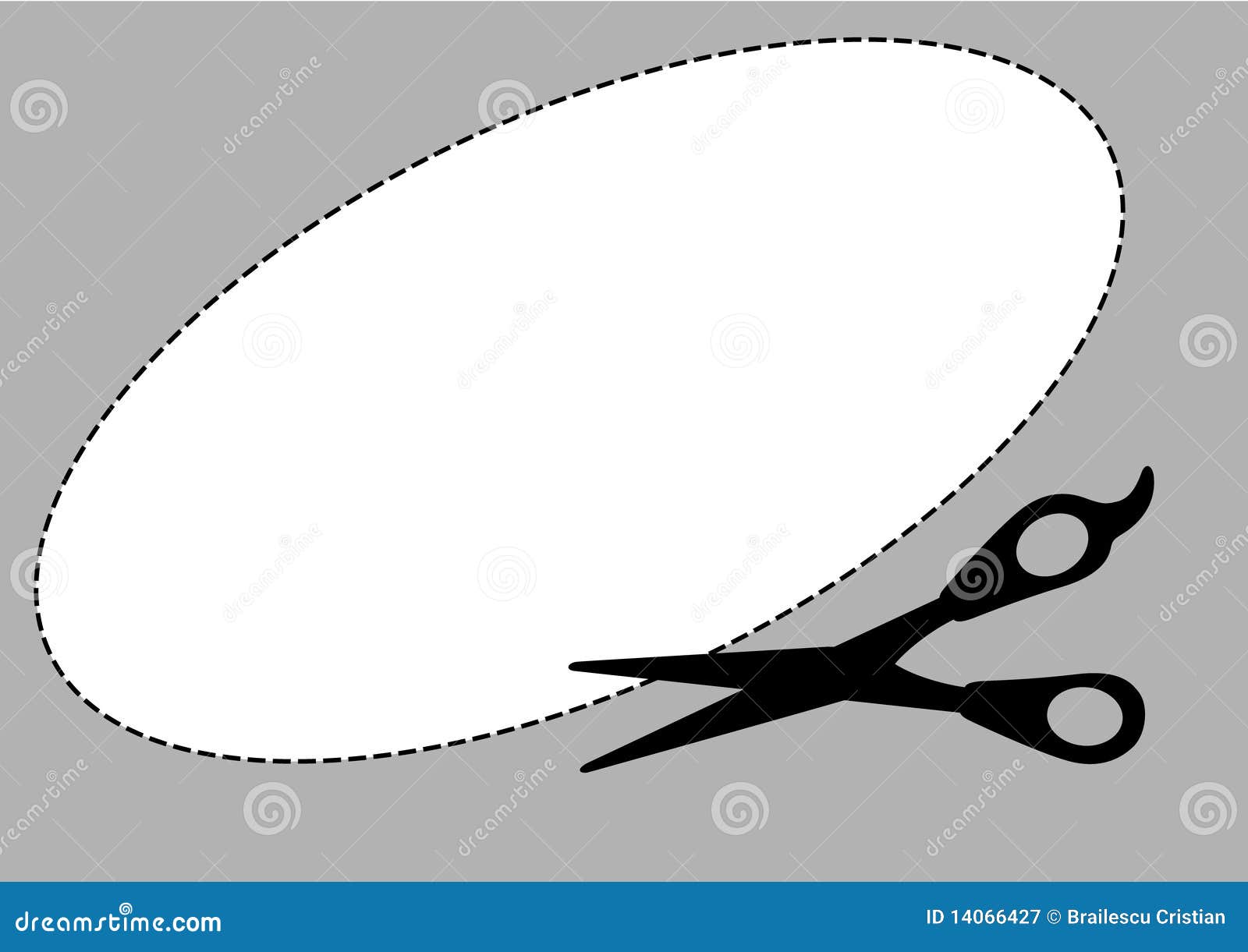A Template and a Scissors with Cut Stock Vector - Illustration of ...