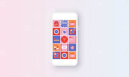 Template Screen Interface Application Posts for Social Media Stock ...