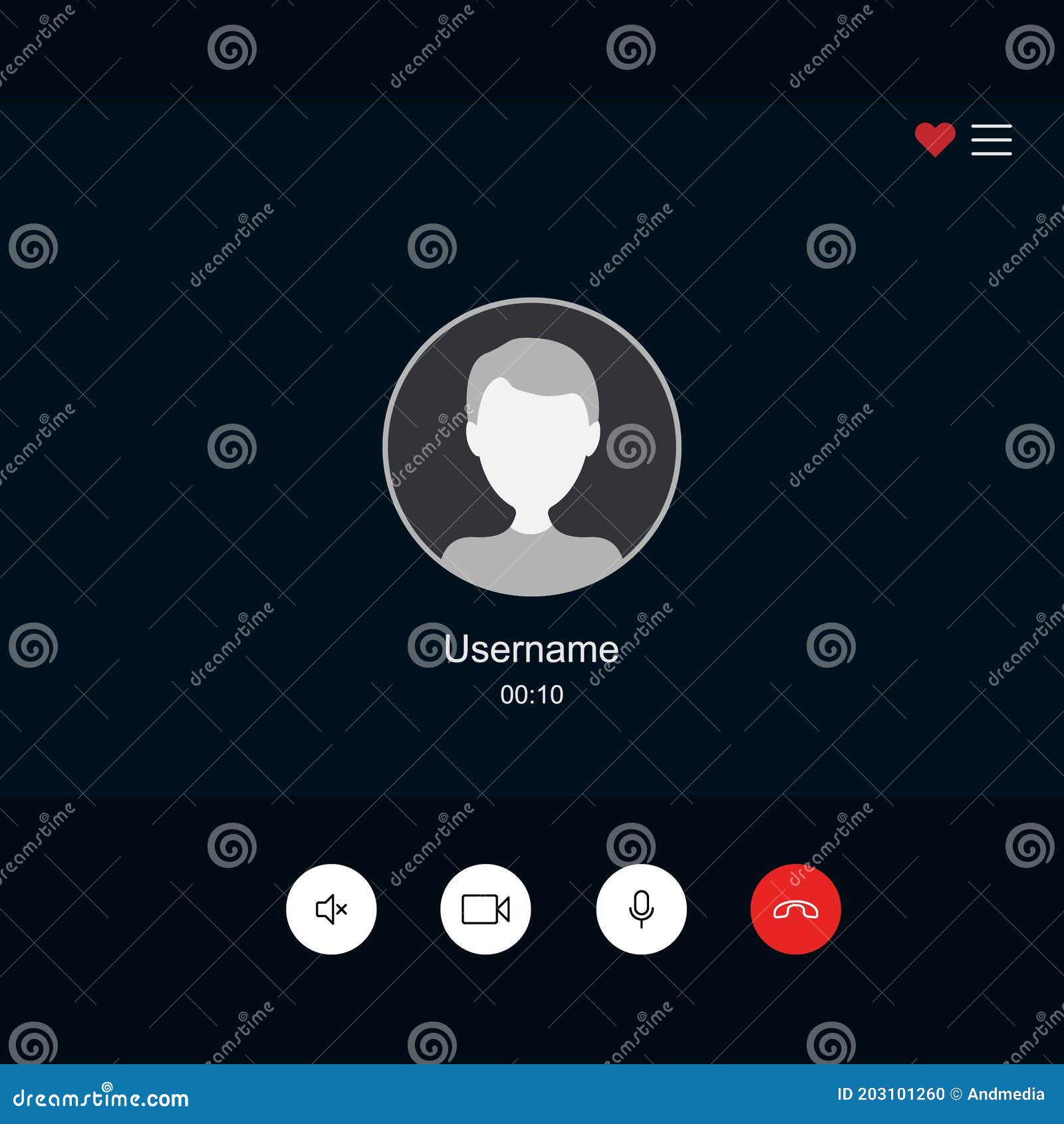 Template Screen Video Chat User Interface. Vector Illustration. Stock ...