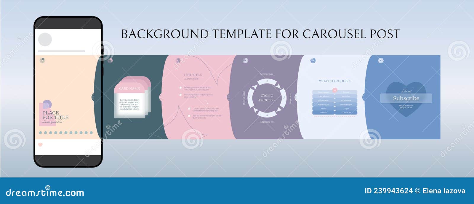 Template for Seamless Carousel Post Stock Vector - Illustration of ...