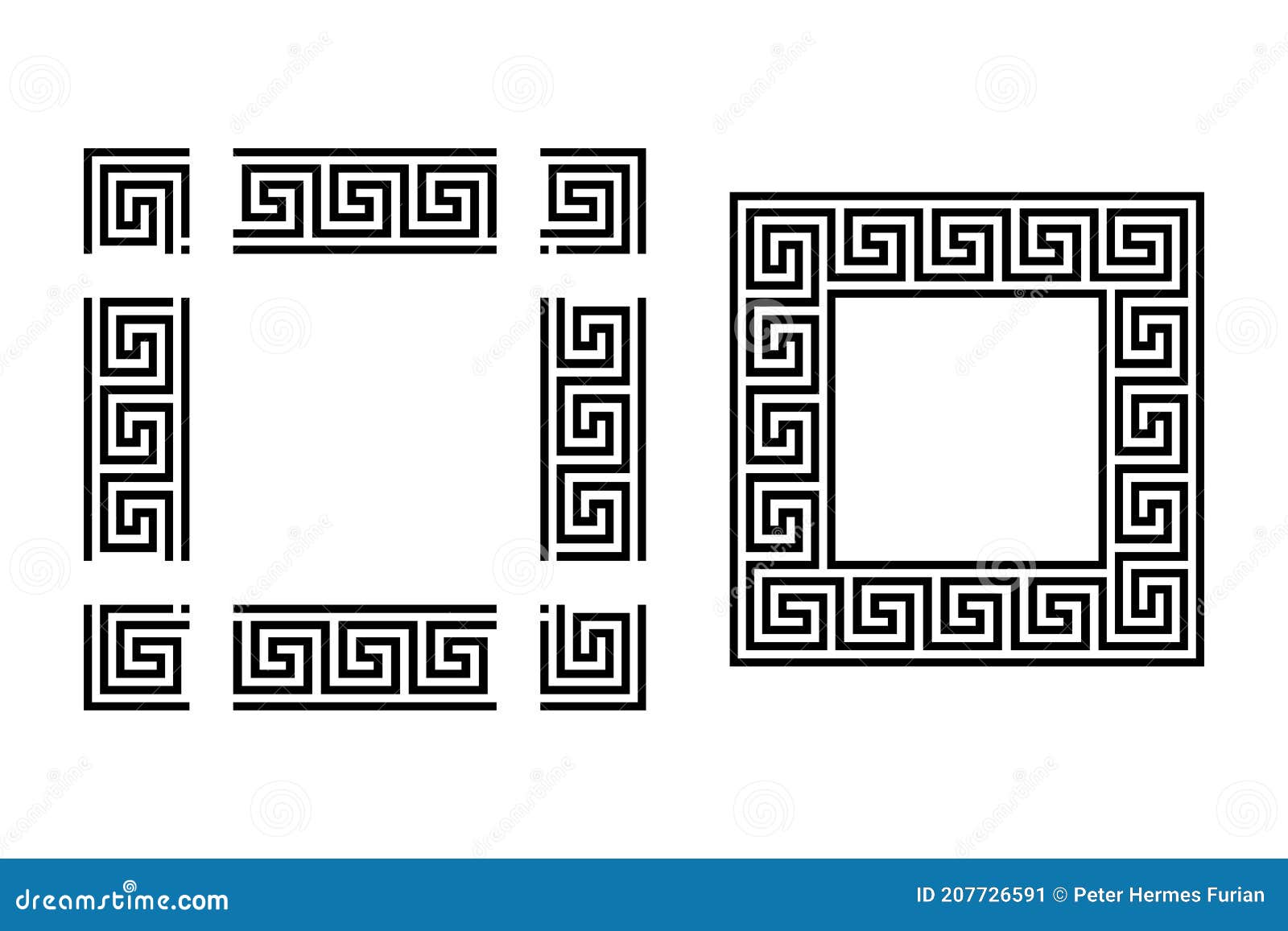 Template for a Seamless Meander Design with a Square Frame Stock Vector ...
