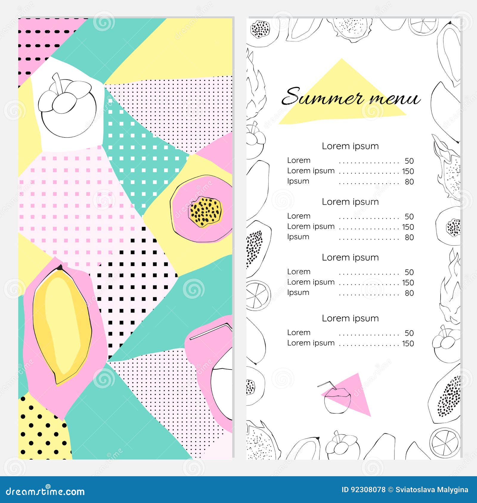 Template Seasonal Menu of the Restaurant or Cafe Stock Vector ...