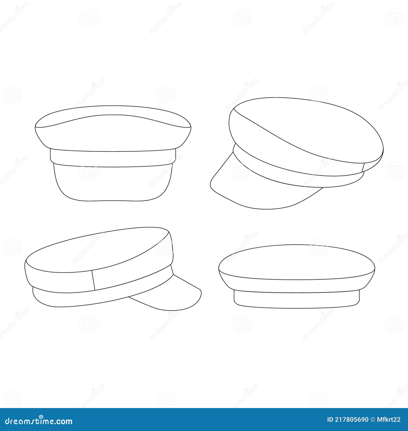 Template Nautical Cap Vector Illustration Flat Sketch Design Stock ...