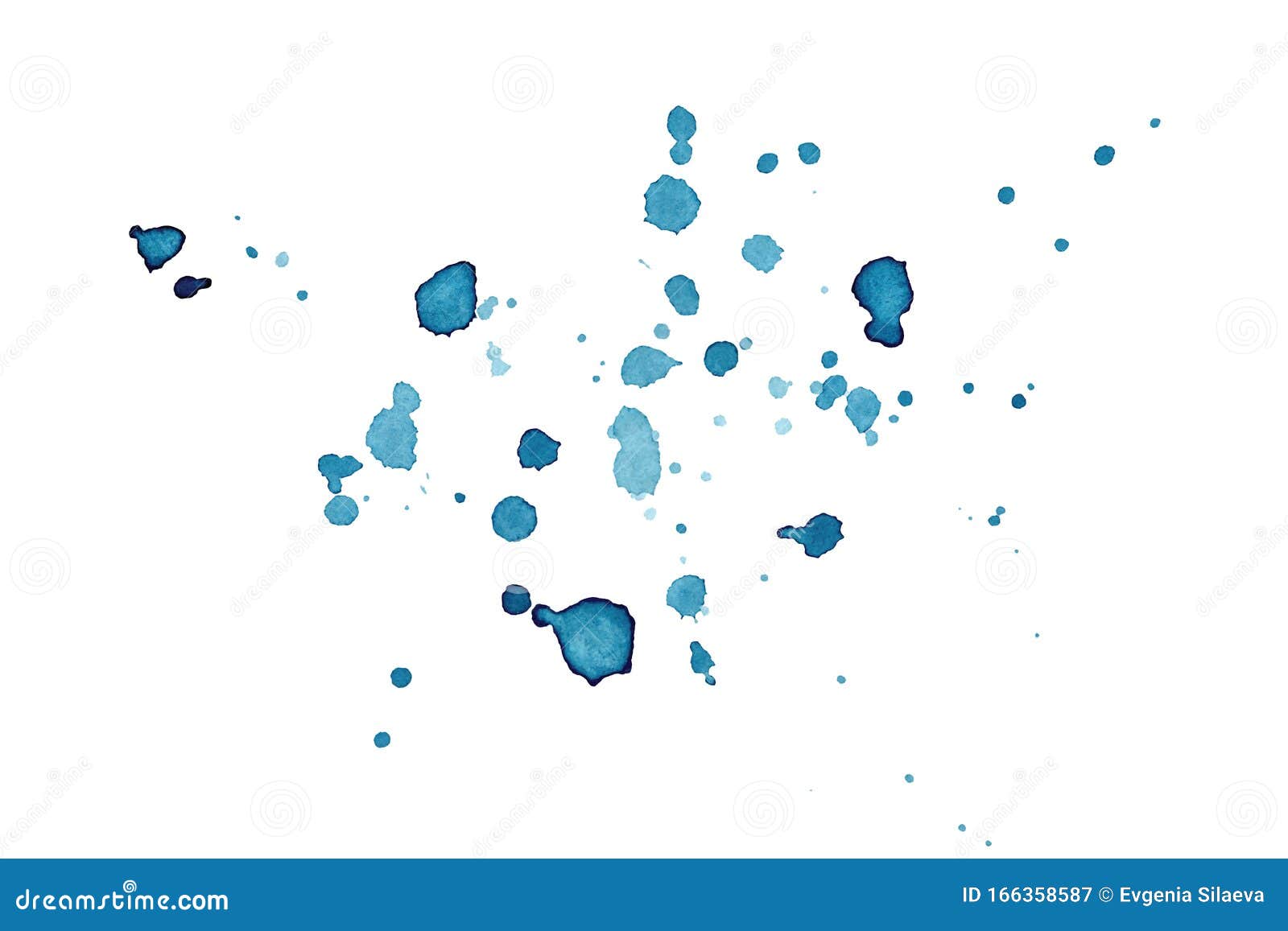 Watercolor Blue Drop Splash Vector Hand Drawn Stock Vector ...