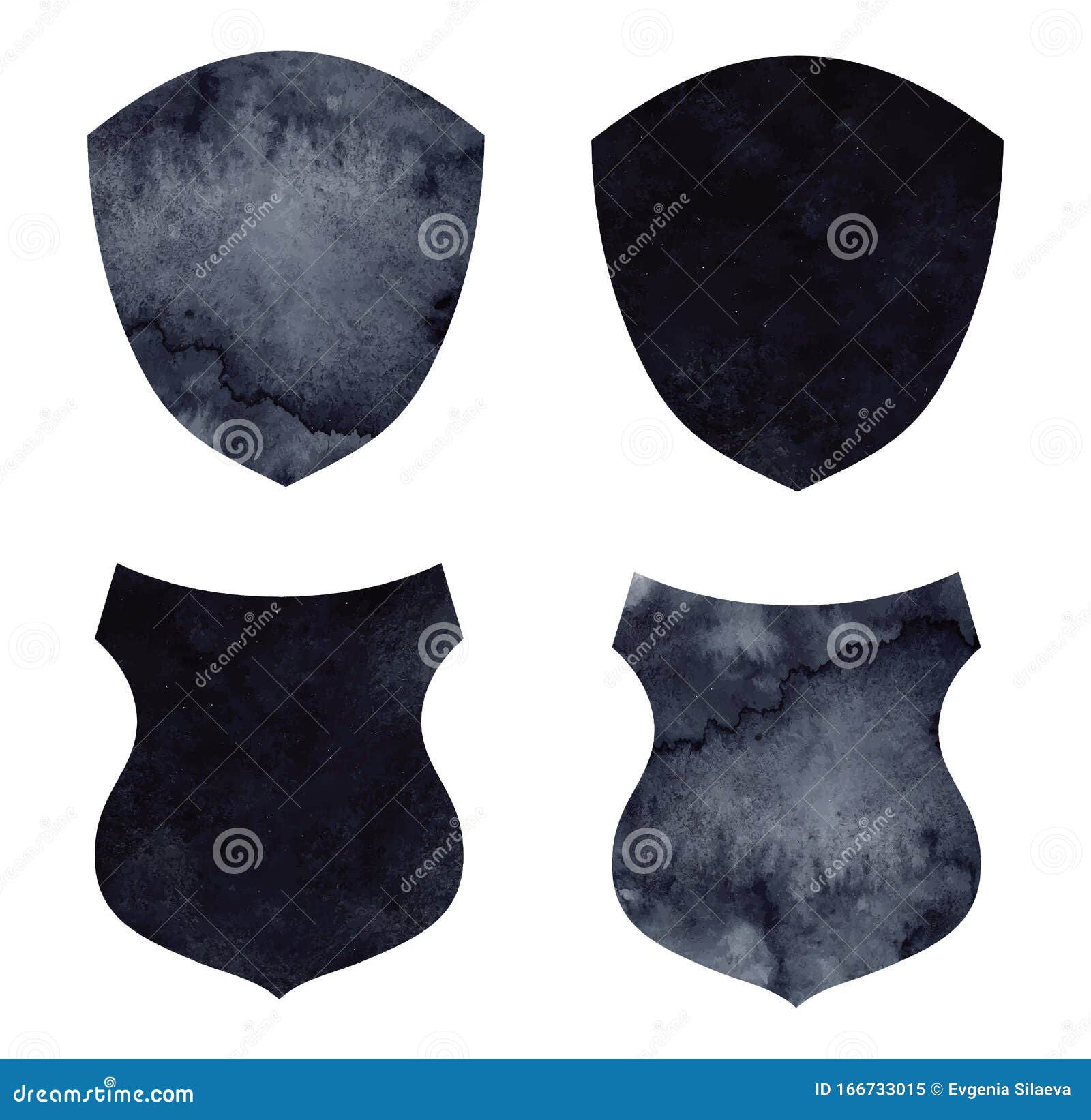 Luxury Heraldic Crests Logo Element Set With Watercolor Texture Cartoon ...