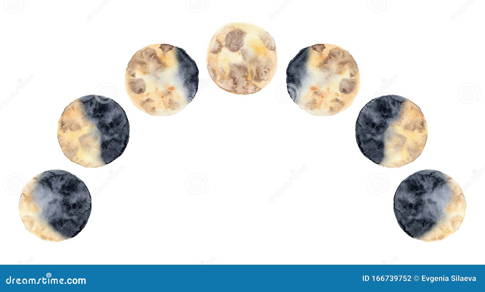 Watercolor Lunar Eclipse Isolated on White Background Modern Space ...