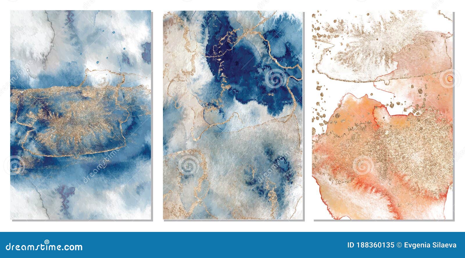 Watercolour Blue Messy Abstract Wet Drawing Backdrop. Cute B Stock ...