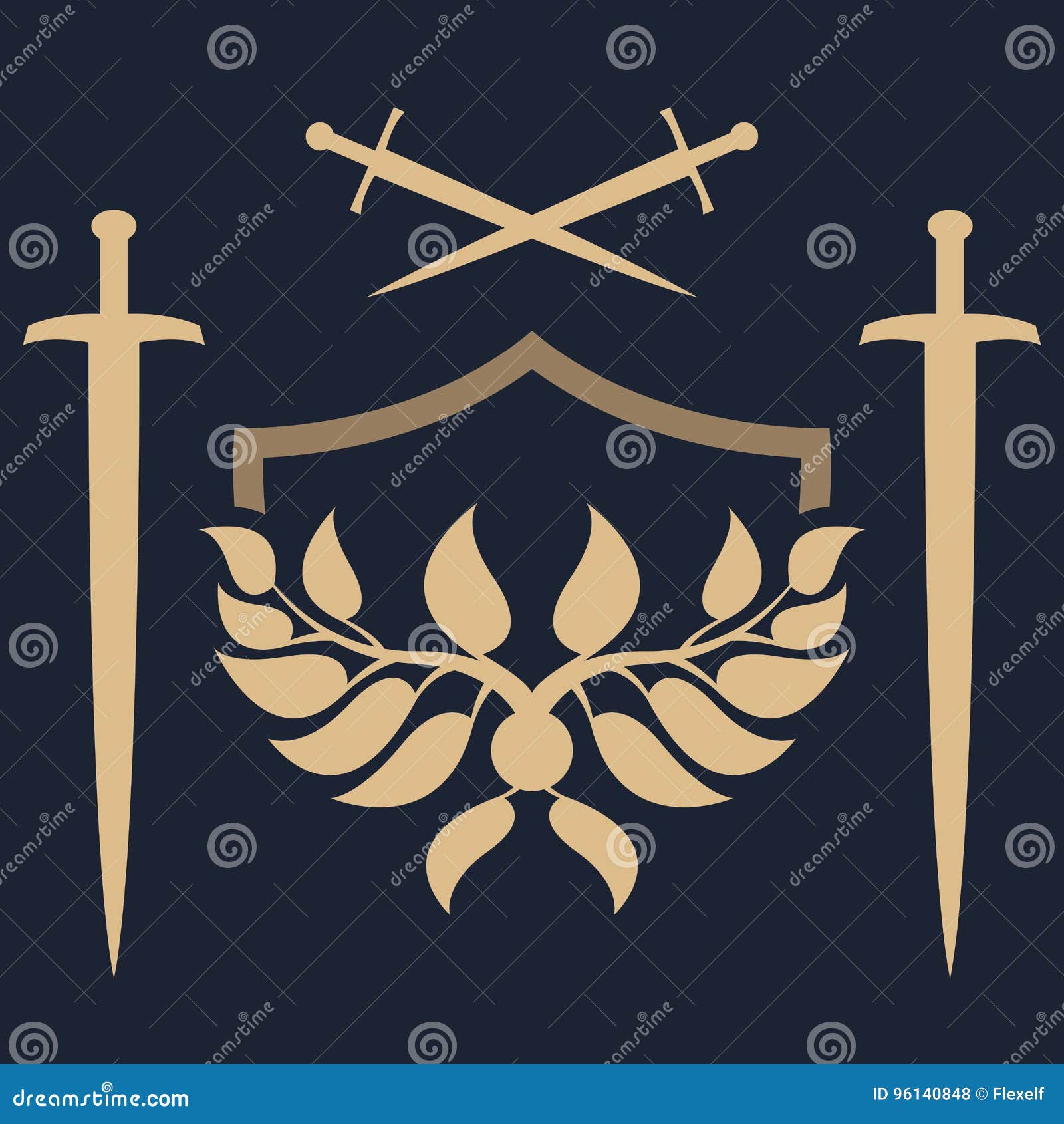 Template shield emblem. stock vector. Illustration of defense - 96140848