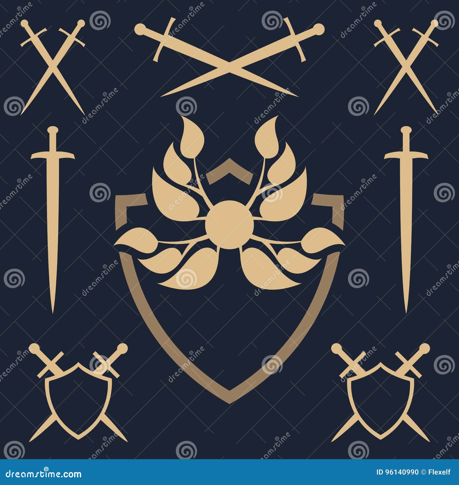 Template shield emblem. stock vector. Illustration of armor - 96140990