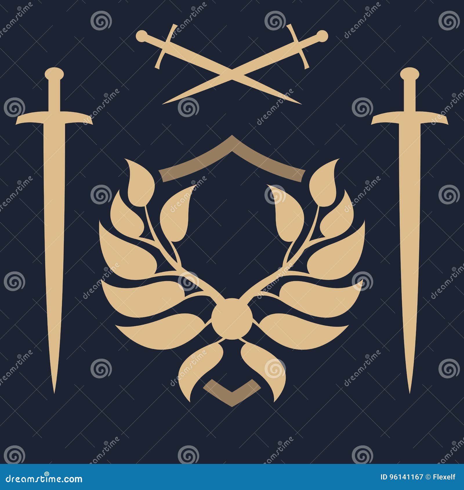 Template shield emblem. stock vector. Illustration of guard - 96141167