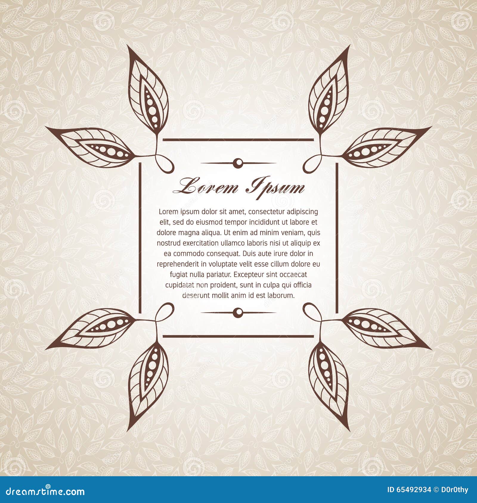 Template for short text stock vector. Illustration of frame - 65492934