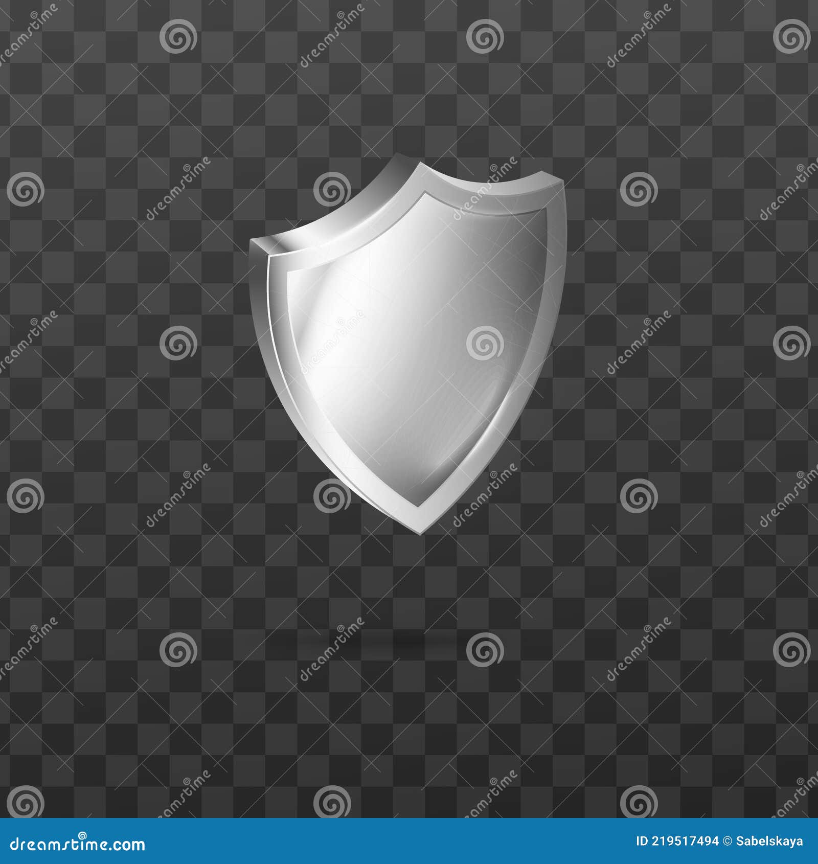Template of Silver Metal Security Shield Realistic Vector Illustration ...