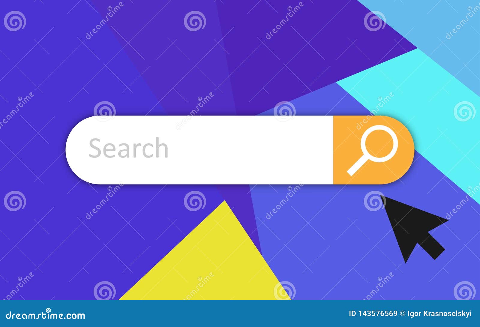 Template Simple Browser Window. Browser Search Concept on Trendy Flat ...