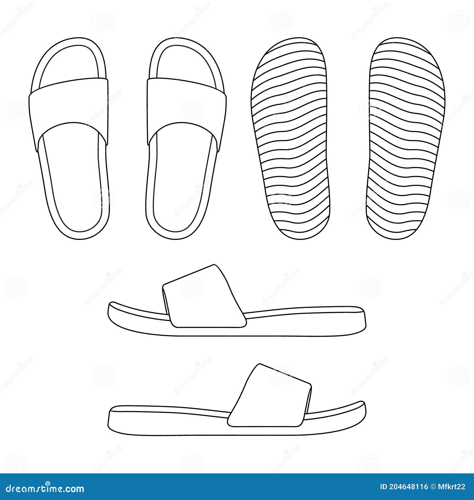 Template Slide Flip Flops Vector Flat Design Stock Vector ...