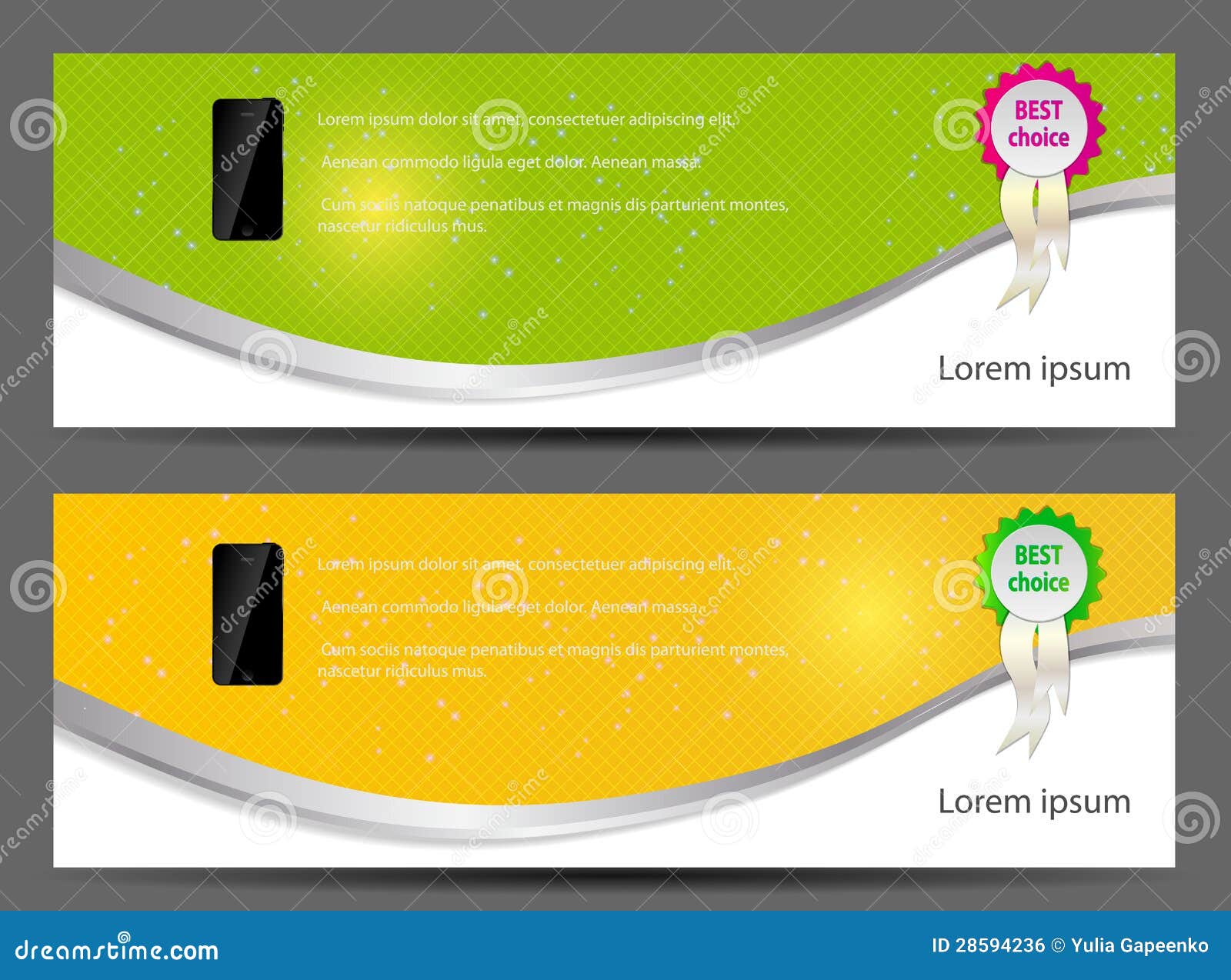 Template for Smart Phone and Mobile Phone Banner Stock Vector ...