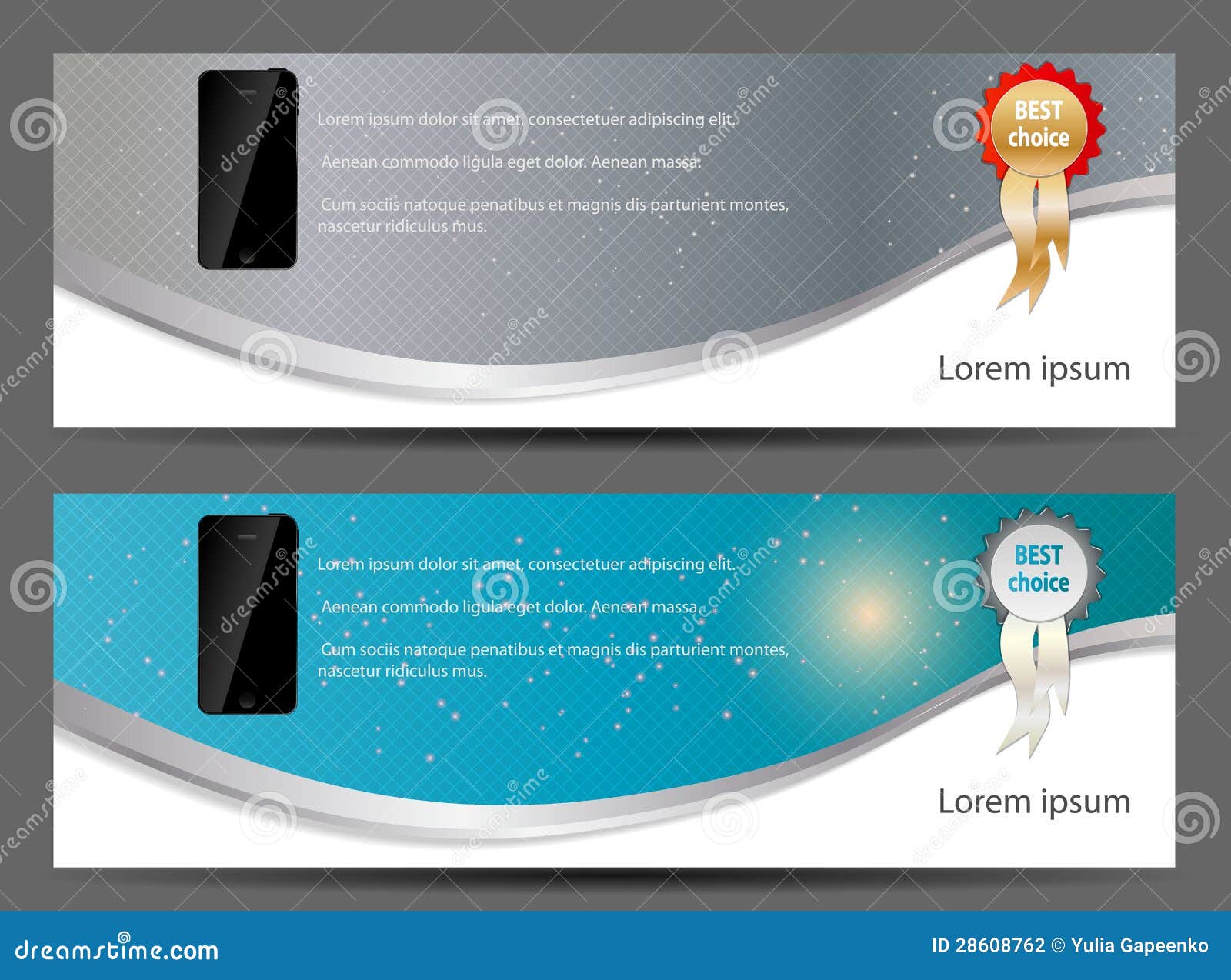 Template for Smart Phone and Mobile Phone Banner Stock Vector ...