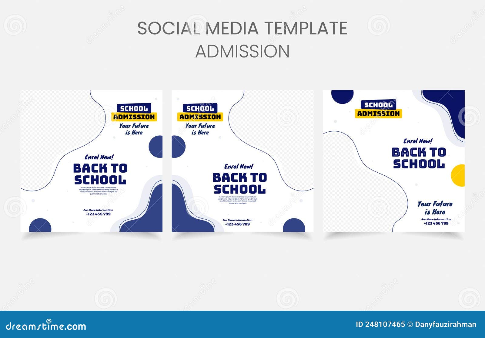 Template Social Media Post Banner Design School Admission Stock Vector ...